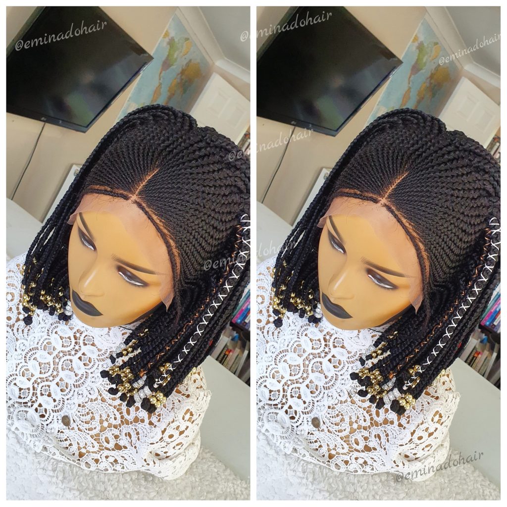Cardi B with Beads Black Braided Wig – Braided Wigs Store UK | Eminado ...