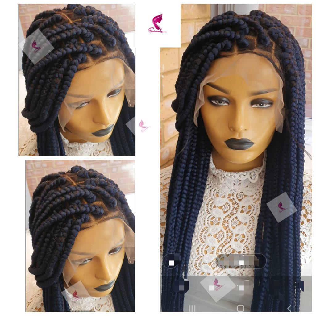 April Dark Blue Medium Box Braided Wig – Braided Wigs Store UK ...