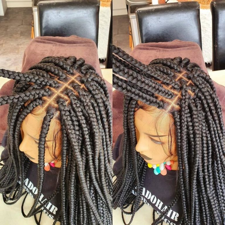 April Dark Blue Medium Box Braided Wig – Braided Wigs Store UK ...