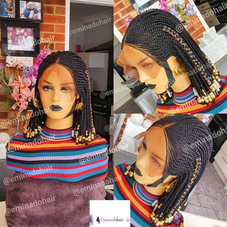 Cardi B with Beads Black Braided Wig – Braided Wigs Store UK | Eminado ...
