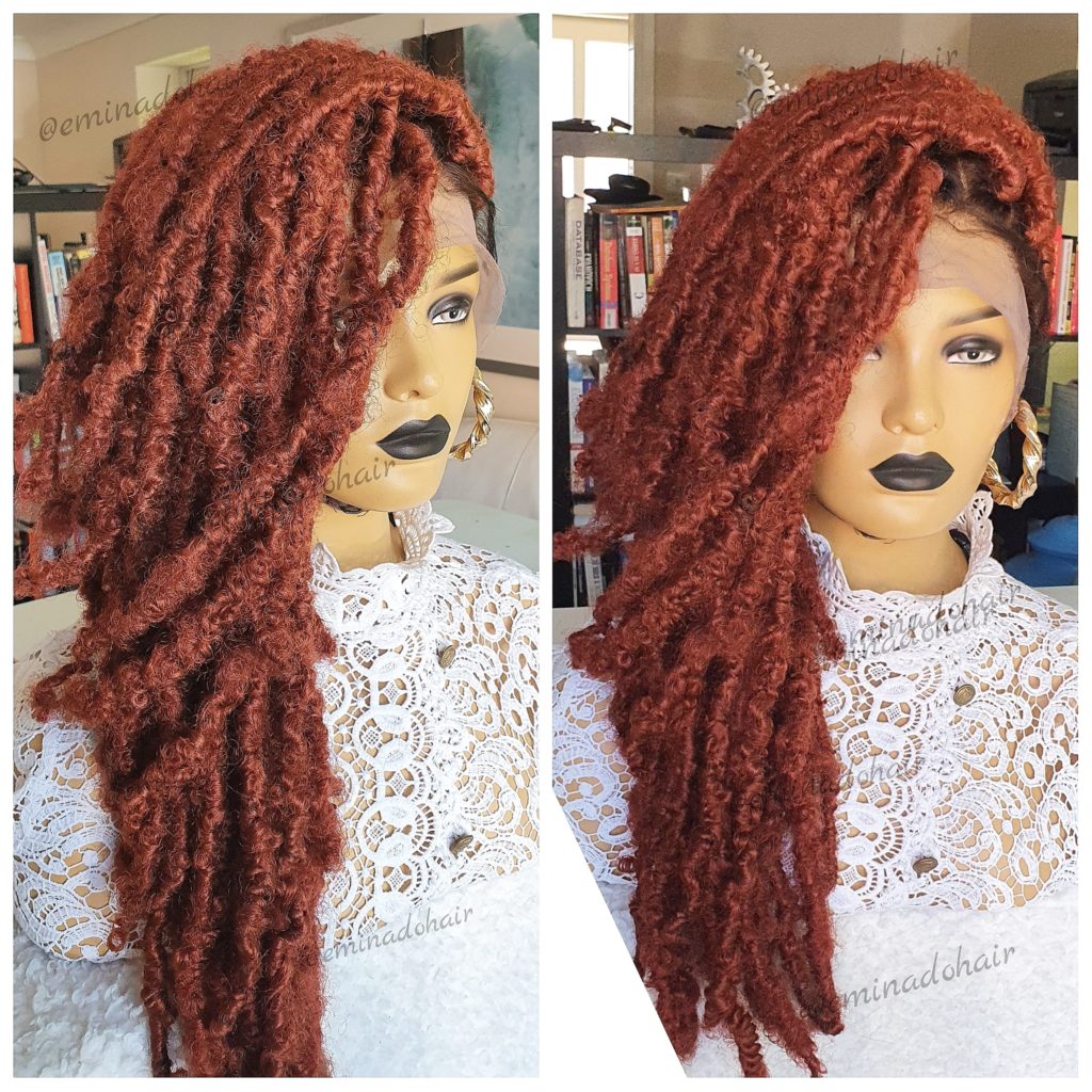 Distressed Burnt Orange Loc 2.0 Braided Wig – Braided Wigs Store UK ...