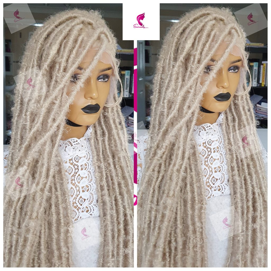 Distressed Platinum Blonde Loc 2.0 Braided Wig – Braided Wigs Store UK ...