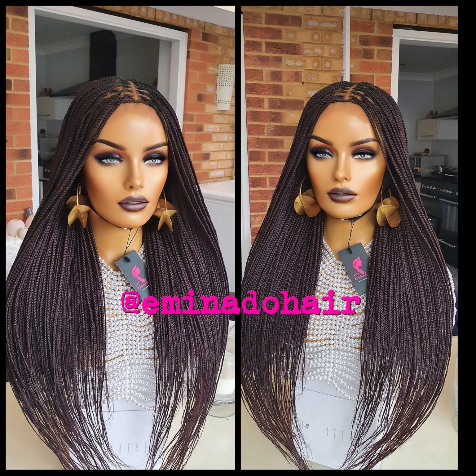 Knotless Braids 99j Box Braided Wig – Braided Wigs Store UK | Eminado ...