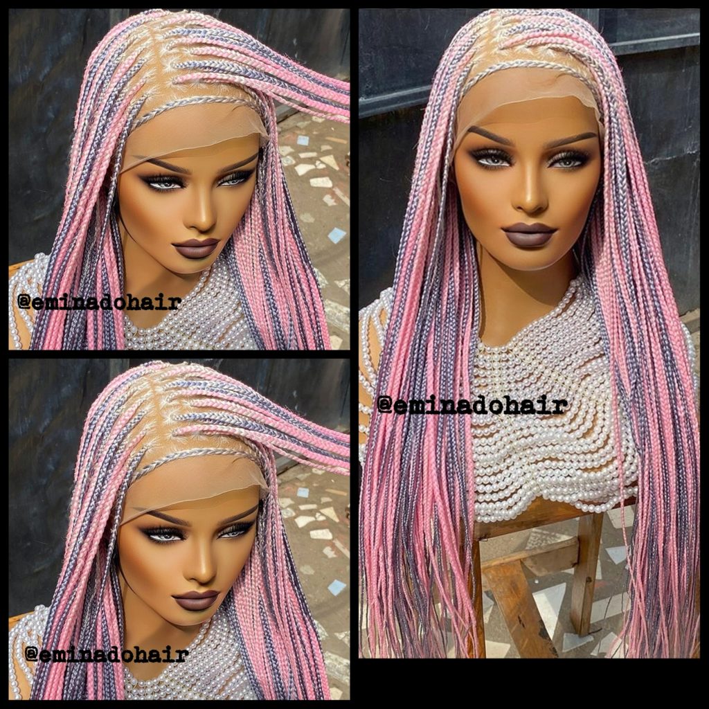 Knotless Box Braids Pastel Colour Mix Braided Wigs Store Uk