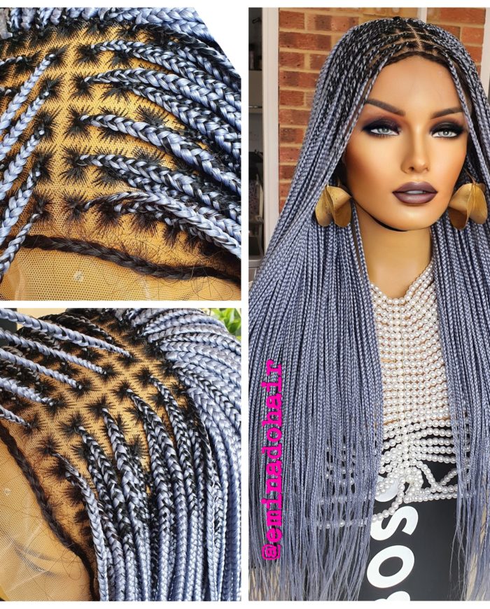 Shantania Updo Grey Cornrow Braided Wig | Eminado Hair