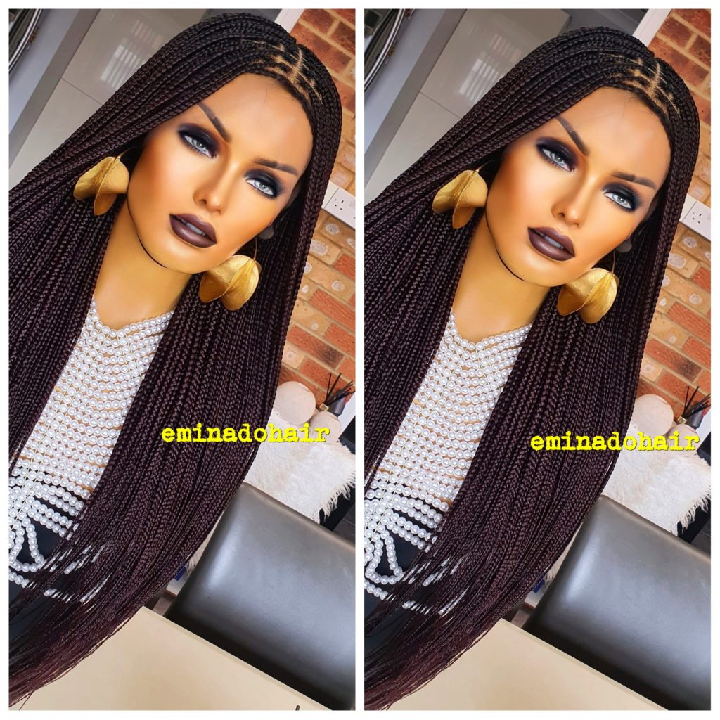 Knotless Braids Colour 33 Closure Box Braided Wig – Braided Wigs Store ...