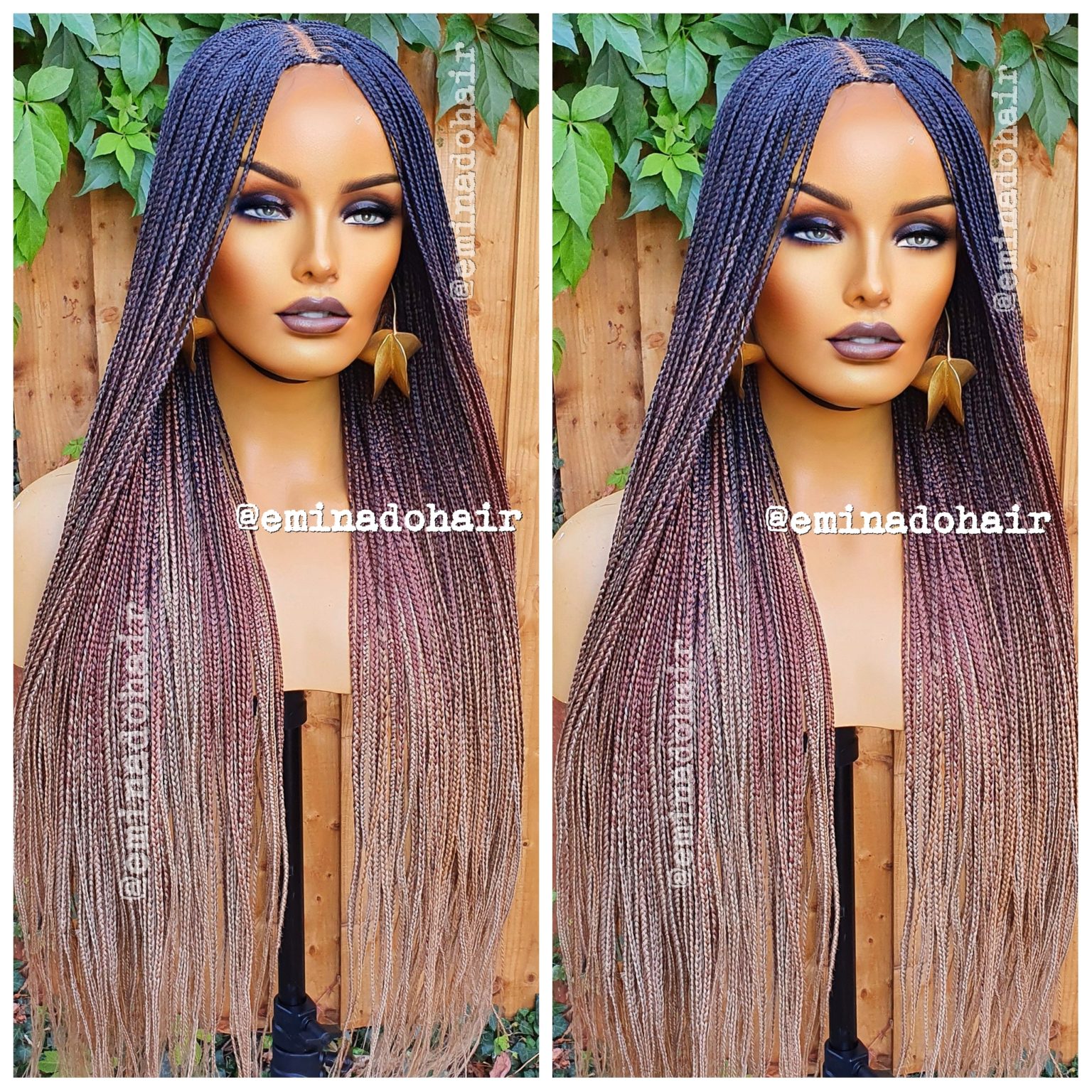 Ava C14 Brown Ombre Knotless Box Braided Wig – Braided Wigs Store UK ...