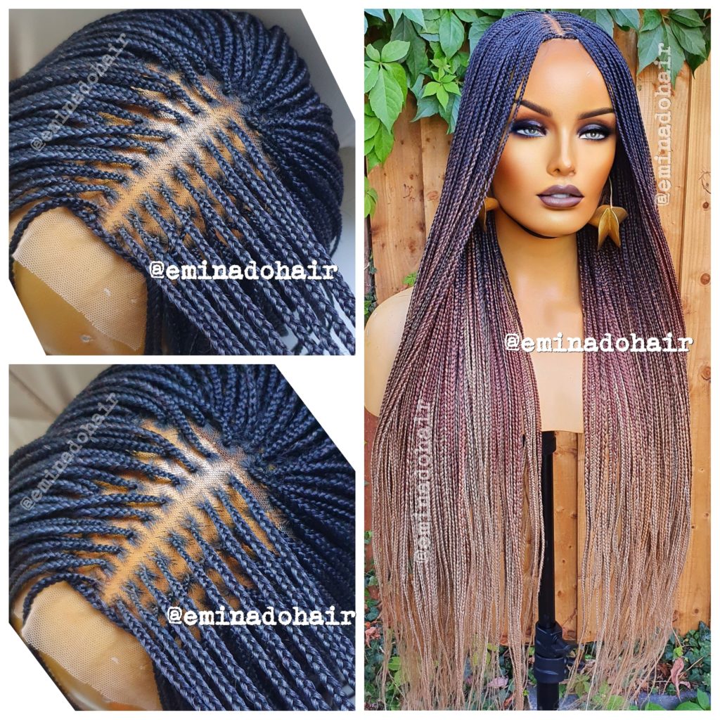 Ava C14 Brown Ombre Knotless Box Braided Wig – Braided Wigs Store UK ...