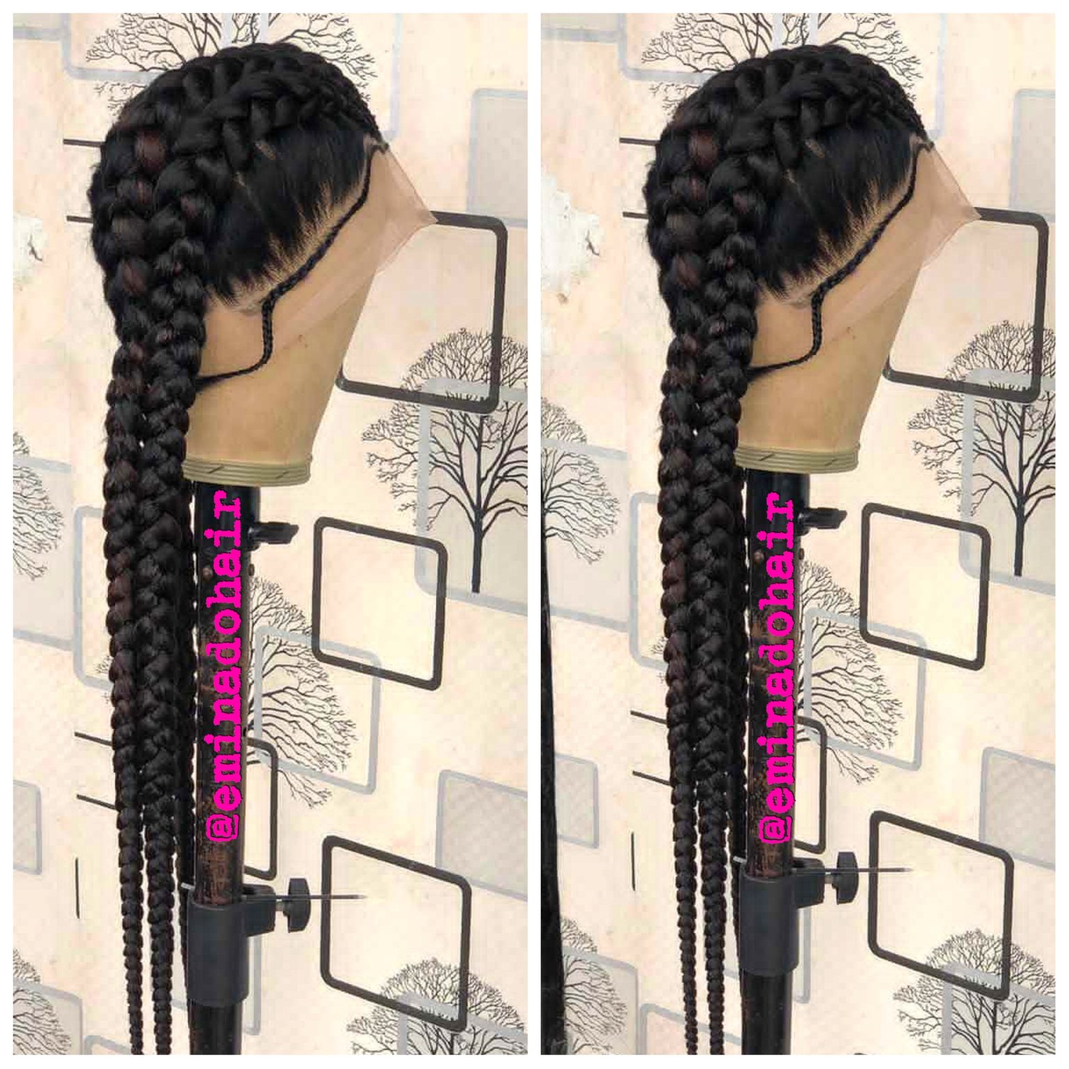 Double Pop Smoke Black Cornrow Braided Wig – Braided Wigs Store UK ...