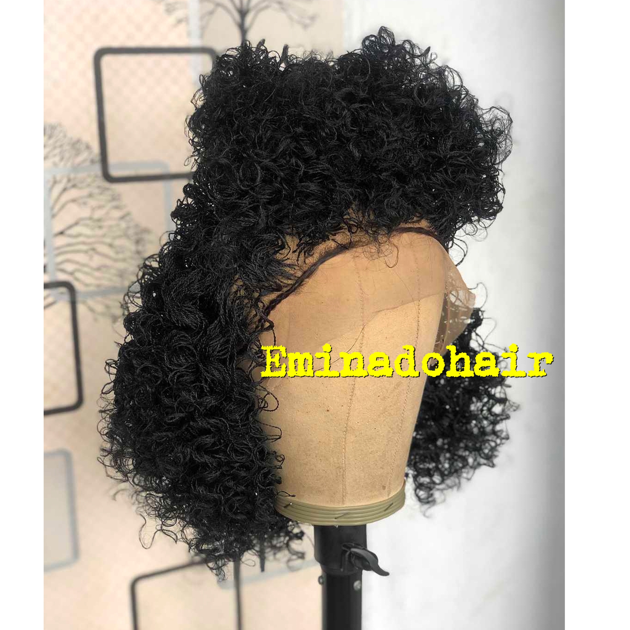 Olivia Curly Senegalese Twists Black Full Lace Wig Braided Wigs Store Uk Eminado Braided