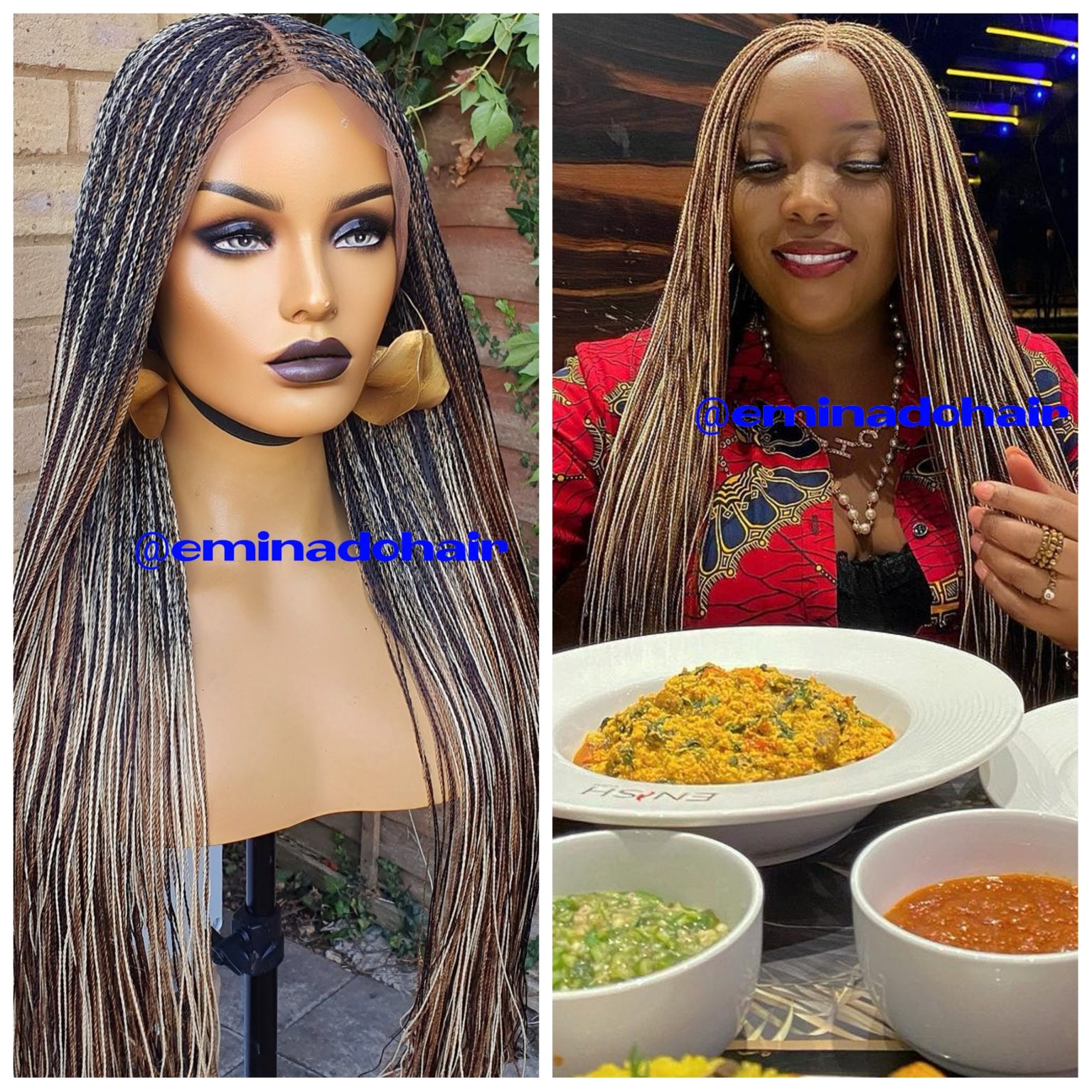 Portia Brown Mix Tiny Twists Braided Wig – Braided Wigs Store UK ...