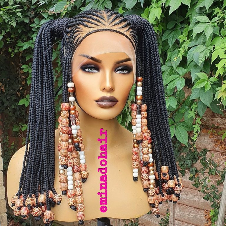 Zuriiy Beaded Cornrow Braided Wig – Braided Wigs Store UK | Eminado ...