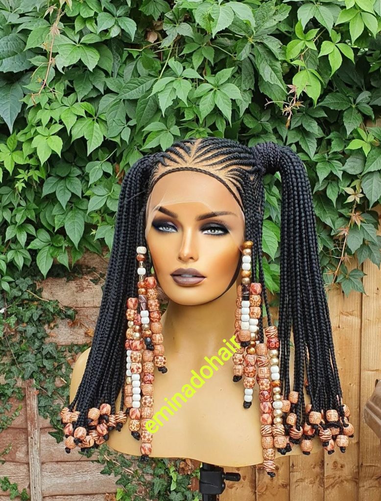 Zuriiy Beaded Cornrow Braided Wig – Braided Wigs Store UK | Eminado ...