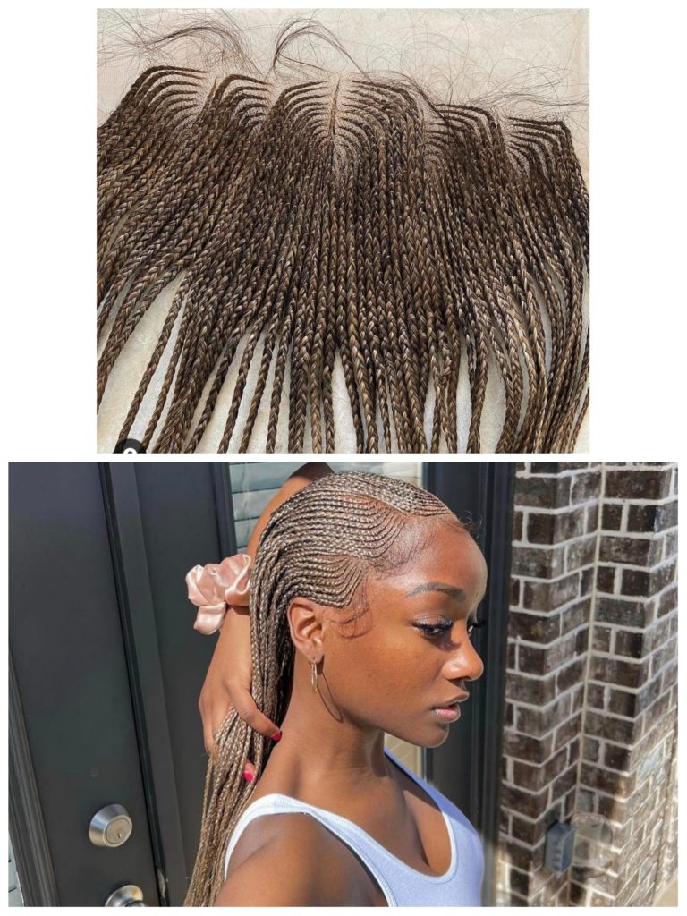 Cornrow on Frontal full frontal 13×6 plus braids track – Braided Wigs ...