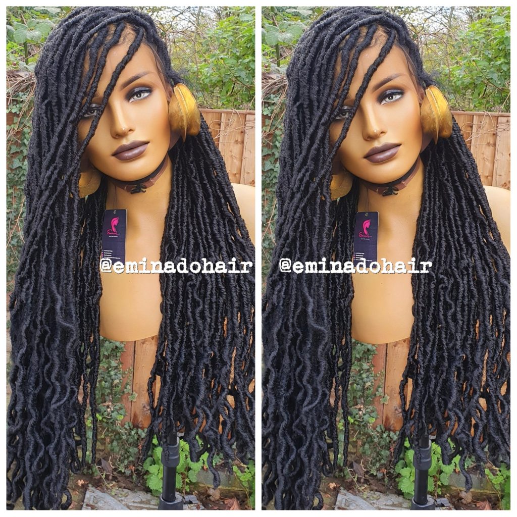 Soft Dreads Black Locs Braided Wig – Braided Wigs Store UK | Eminado ...