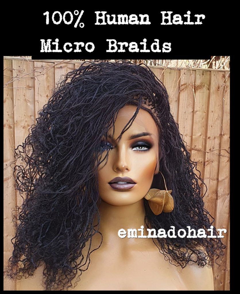 100 Human Hair Micro Braids Braided Wig Eminado Hair