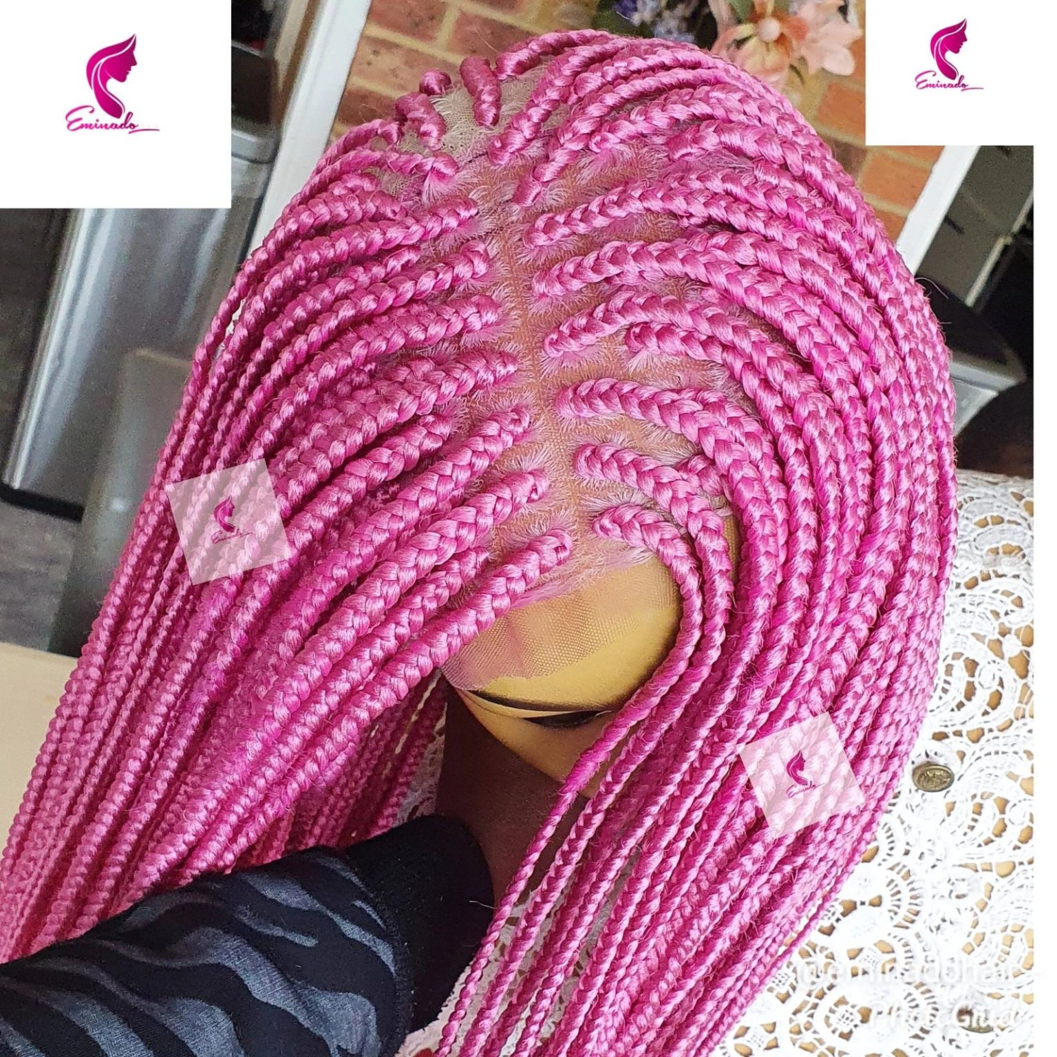 Barbie Pink Braids Black Box Braided Wig – Braided Wigs Store UK ...