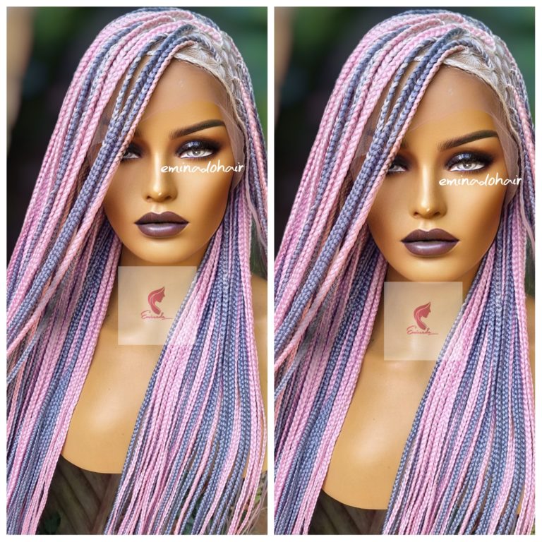 Knotless Braids Pastel Colour Mix Box Braided Wig Eminado Hair