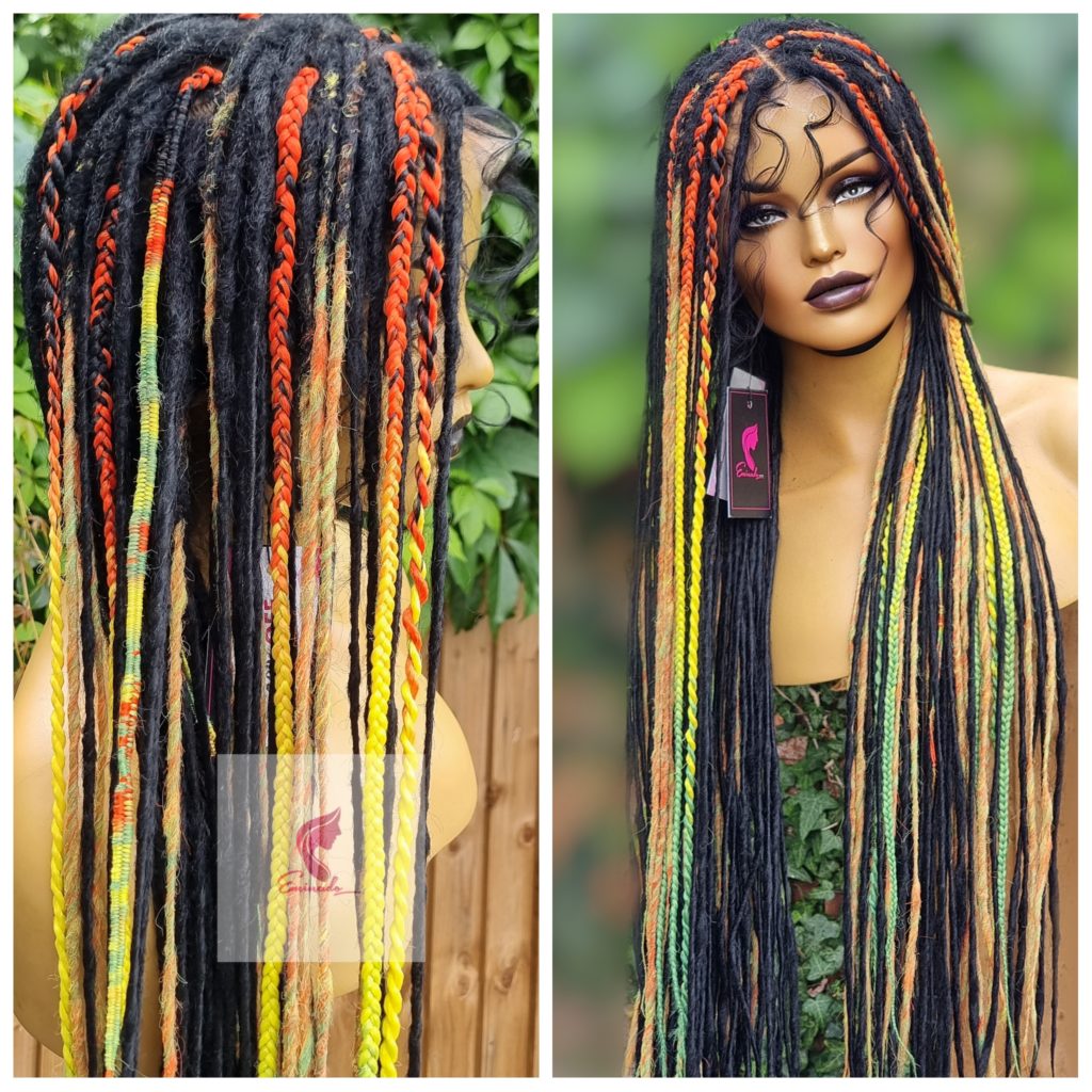 Lisa Bonet locs, platinum blonde colour 60, full lace wig Braided Wig ...