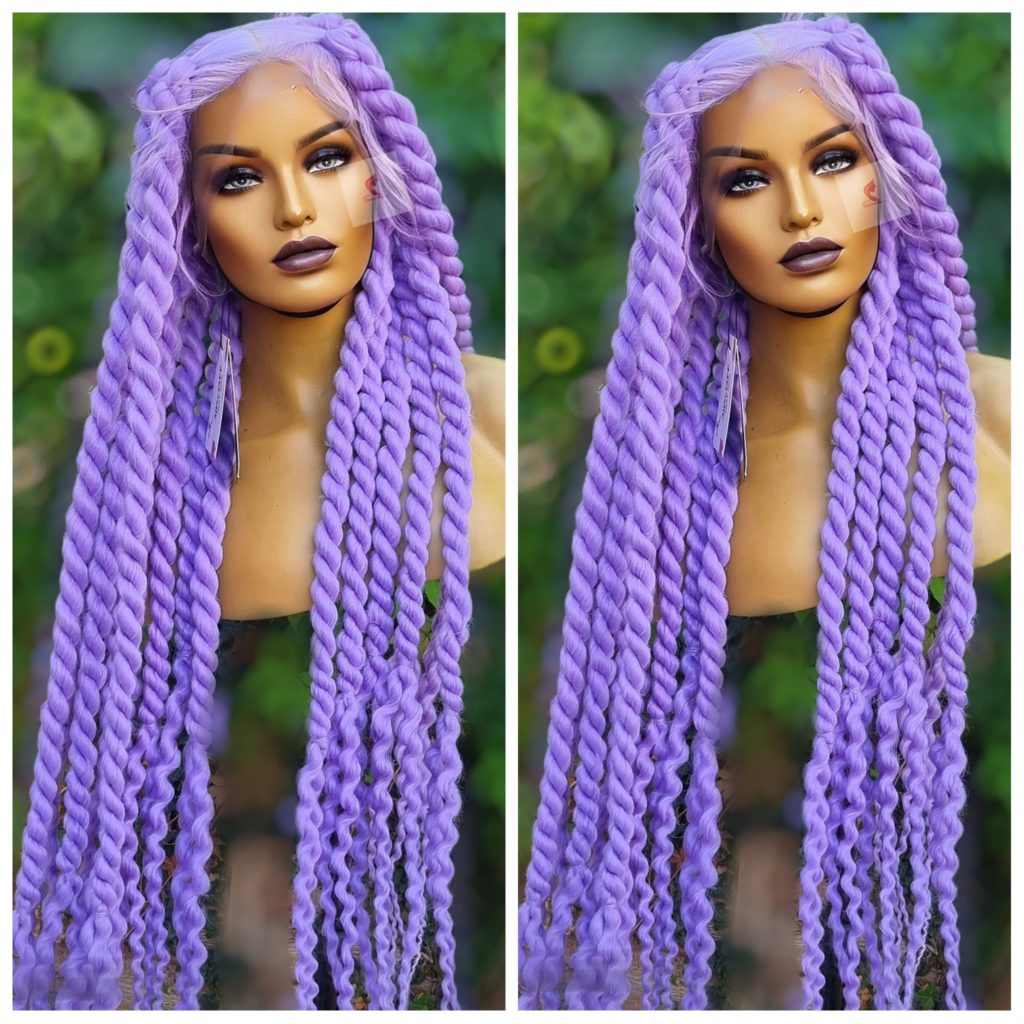 Funmi Jumbo Rope Twists, Lavender Full Lace – Braided Wigs Store UK ...