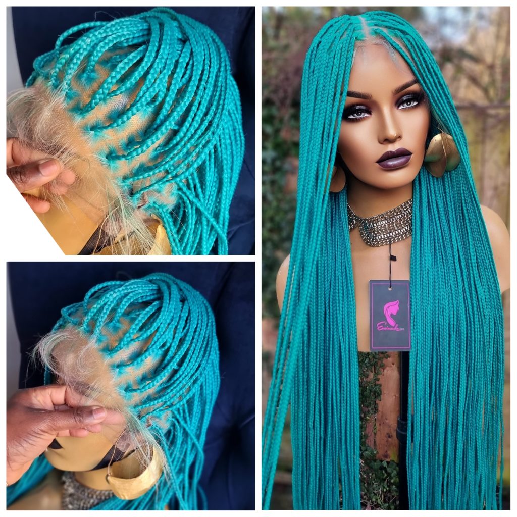 Calf Length White Knotless Box Braided Wig Eminado Hair