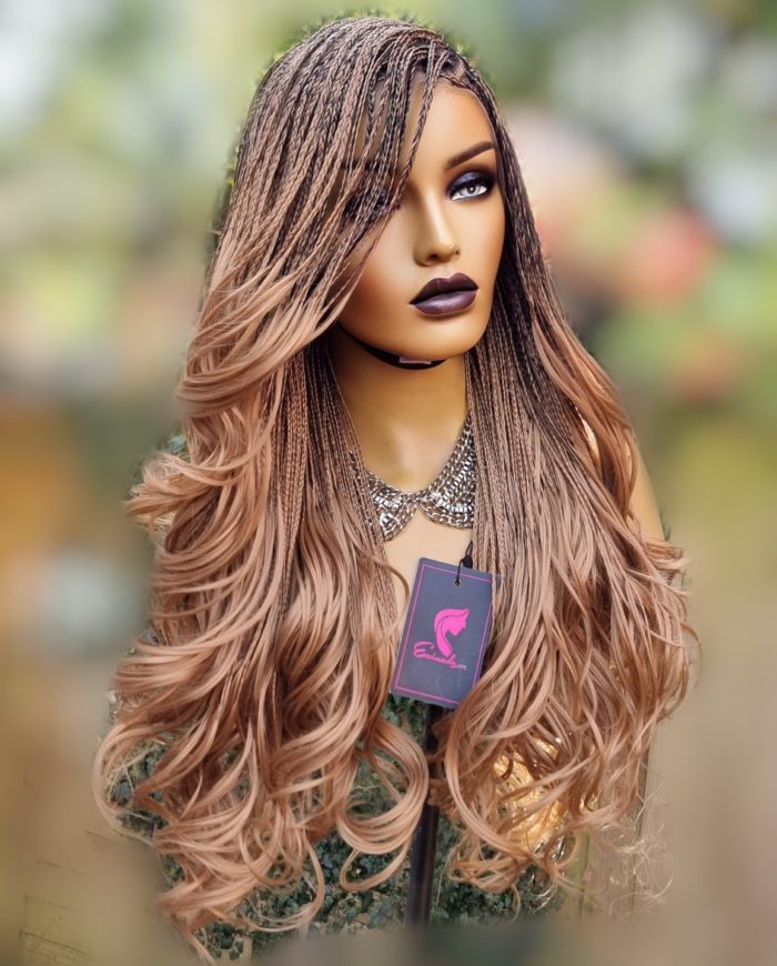 Ava Ombre Tone Small Knotless Full lace wig, 1 ready ship – Braided ...